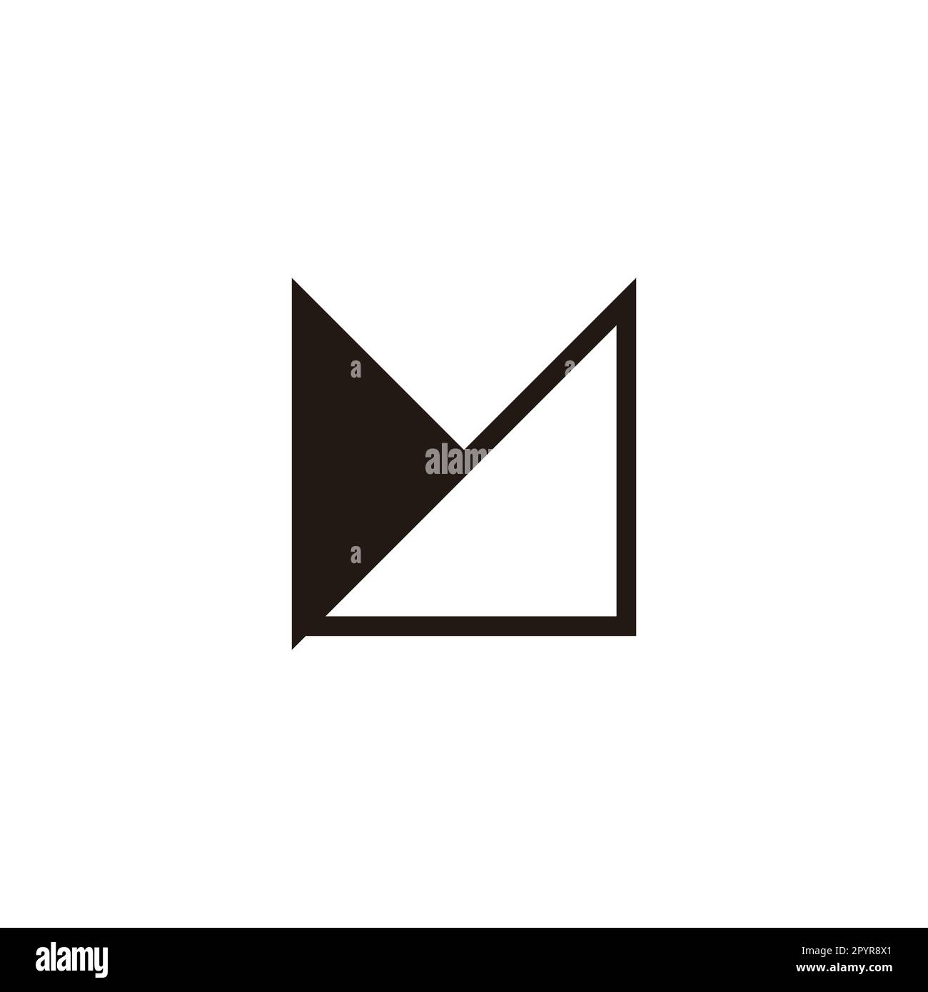 Letter M fold, line, paper geometric symbol simple logo vector Stock ...