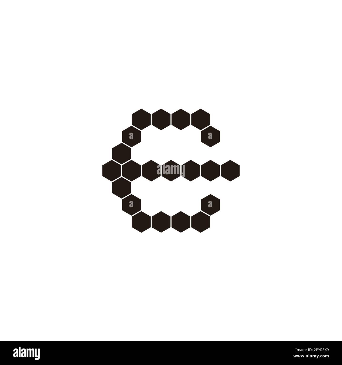 Letter E hexagons, hexagon shape geometric symbol simple logo vector ...