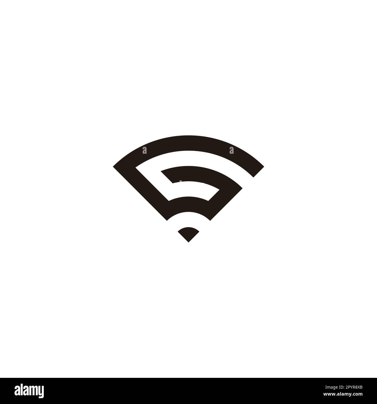 Letter G pencil, unique geometric symbol simple logo vector Stock ...