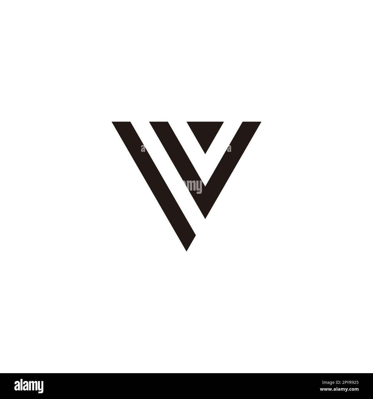 Letter W and v, V geometric symbol simple logo vector Stock Vector ...