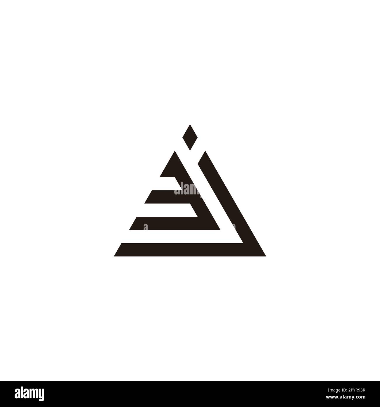Letter j number 3 triangle geometric symbol simple logo vector Stock ...