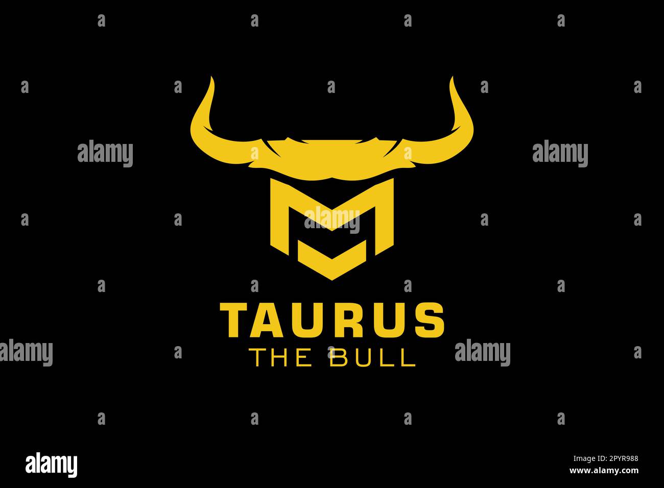 Letter M logo, Bull logo,head bull logo, monogram Logo Design Template ...