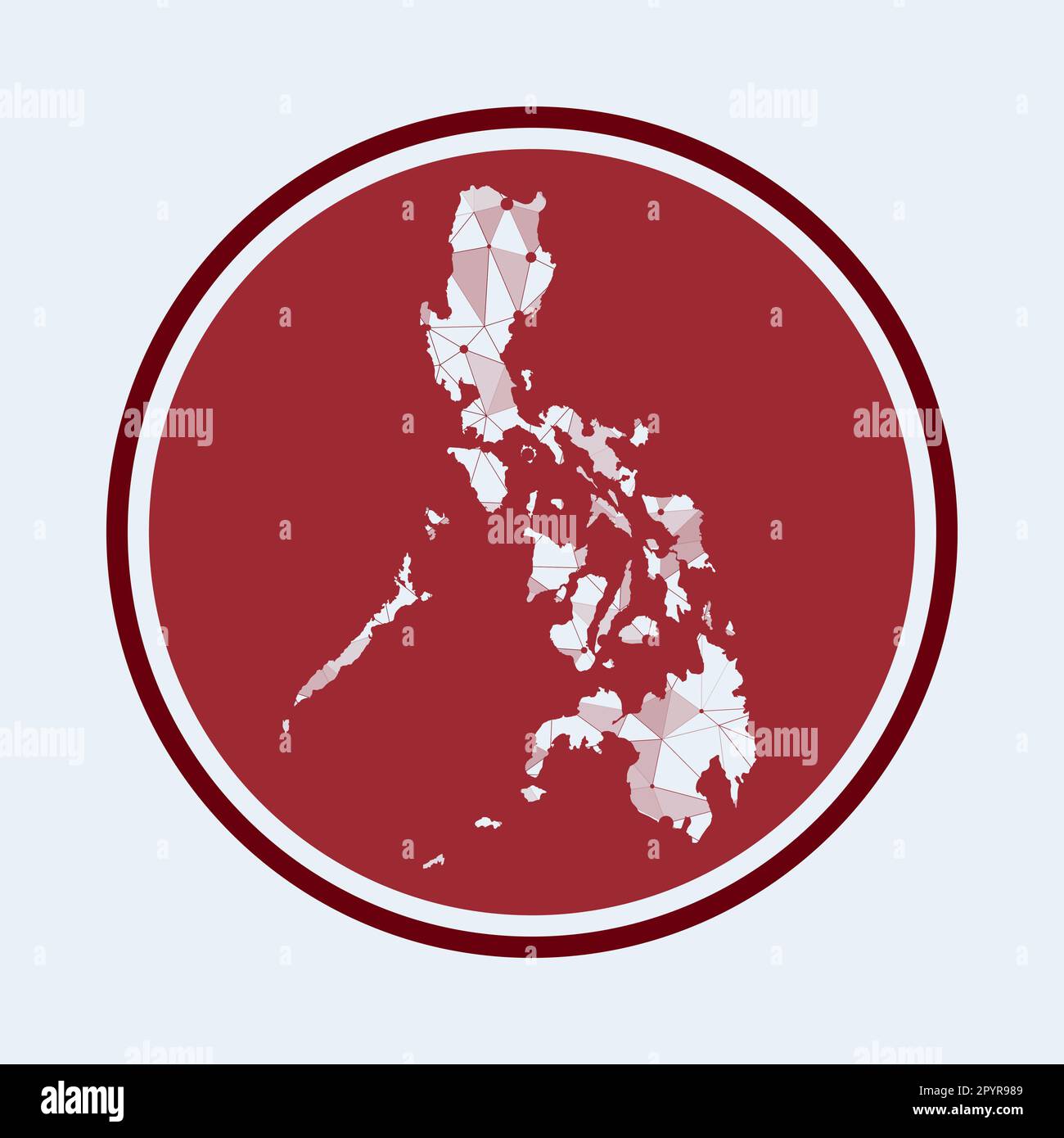 Philippines icon. Trendy tech logo of the country. Geometric mesh round ...