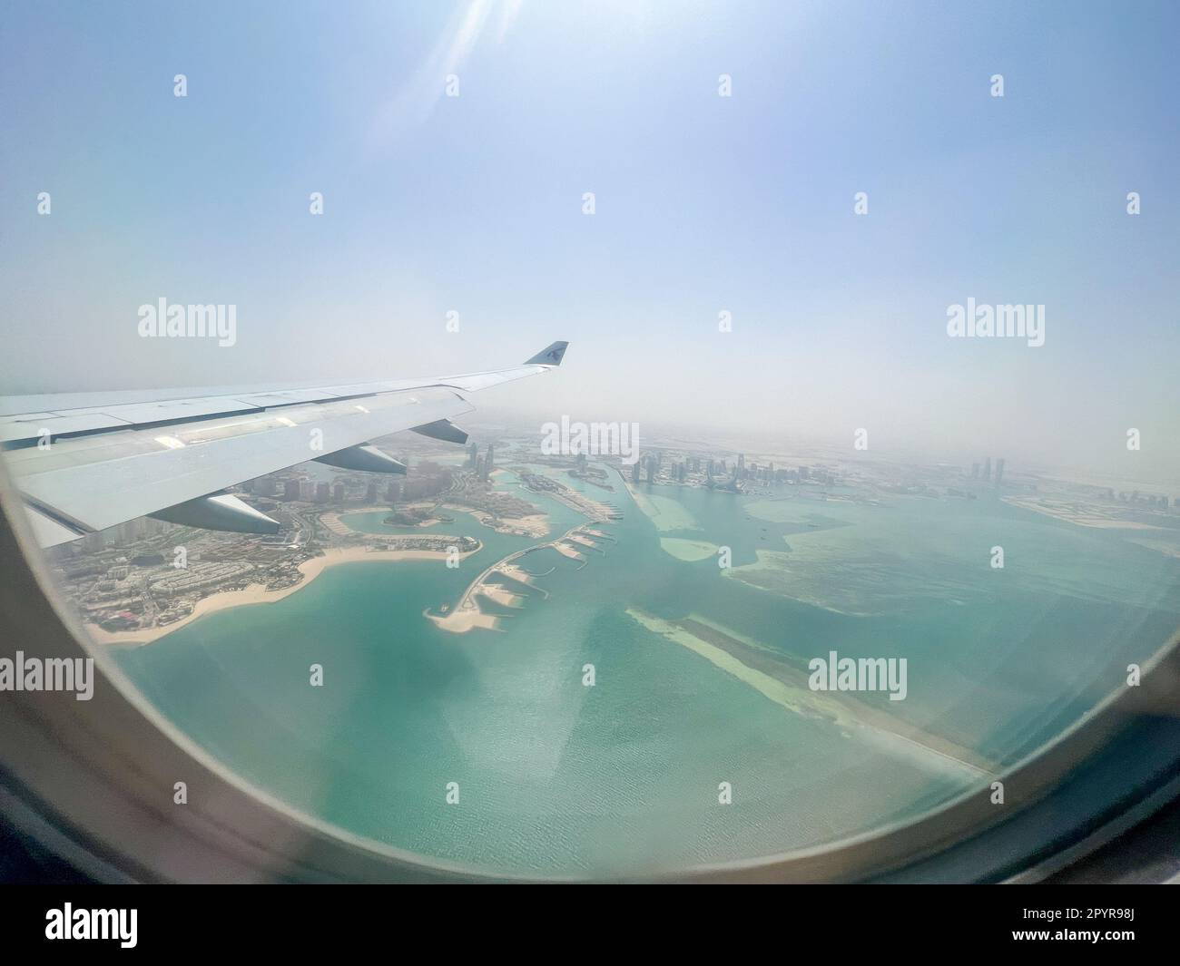 Aerial view of Qatar from the aircraft Stock Photo - Alamy