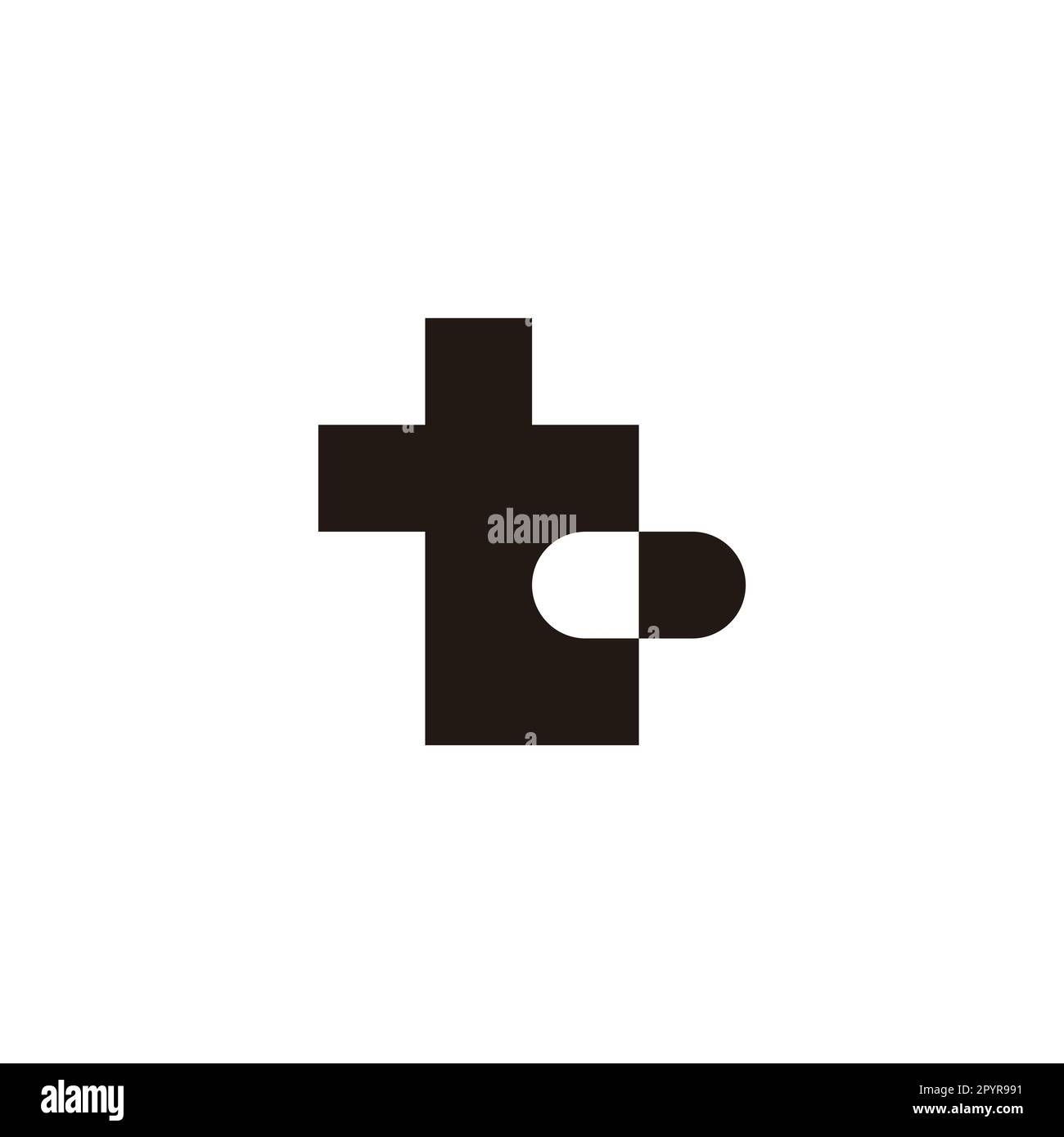 Letter t capsule, square geometric symbol simple logo vector Stock ...