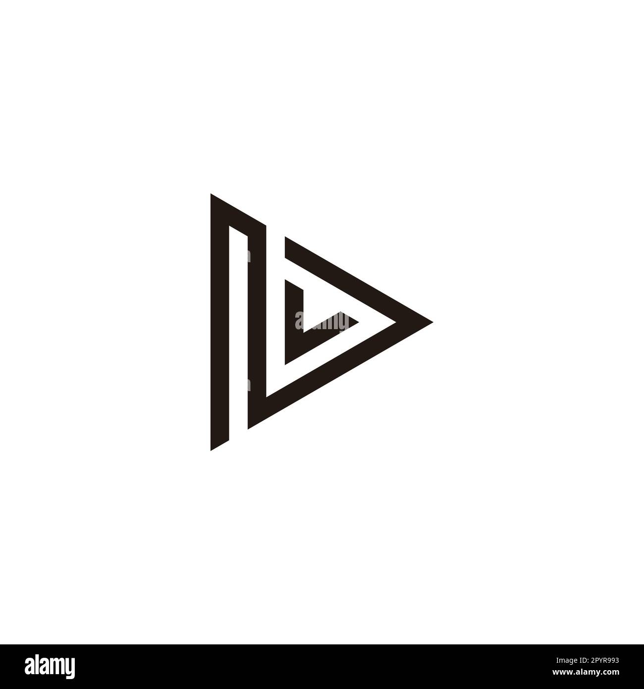 Letter N v arrow geometric symbol simple logo vector Stock Vector Image ...