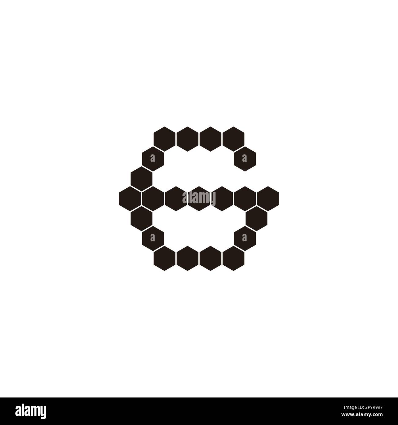 Number 6 hexagons, padlock geometric symbol simple logo vector Stock ...