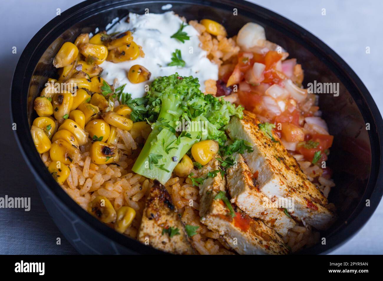 Mexican burrito Bowl Stock Photo - Alamy