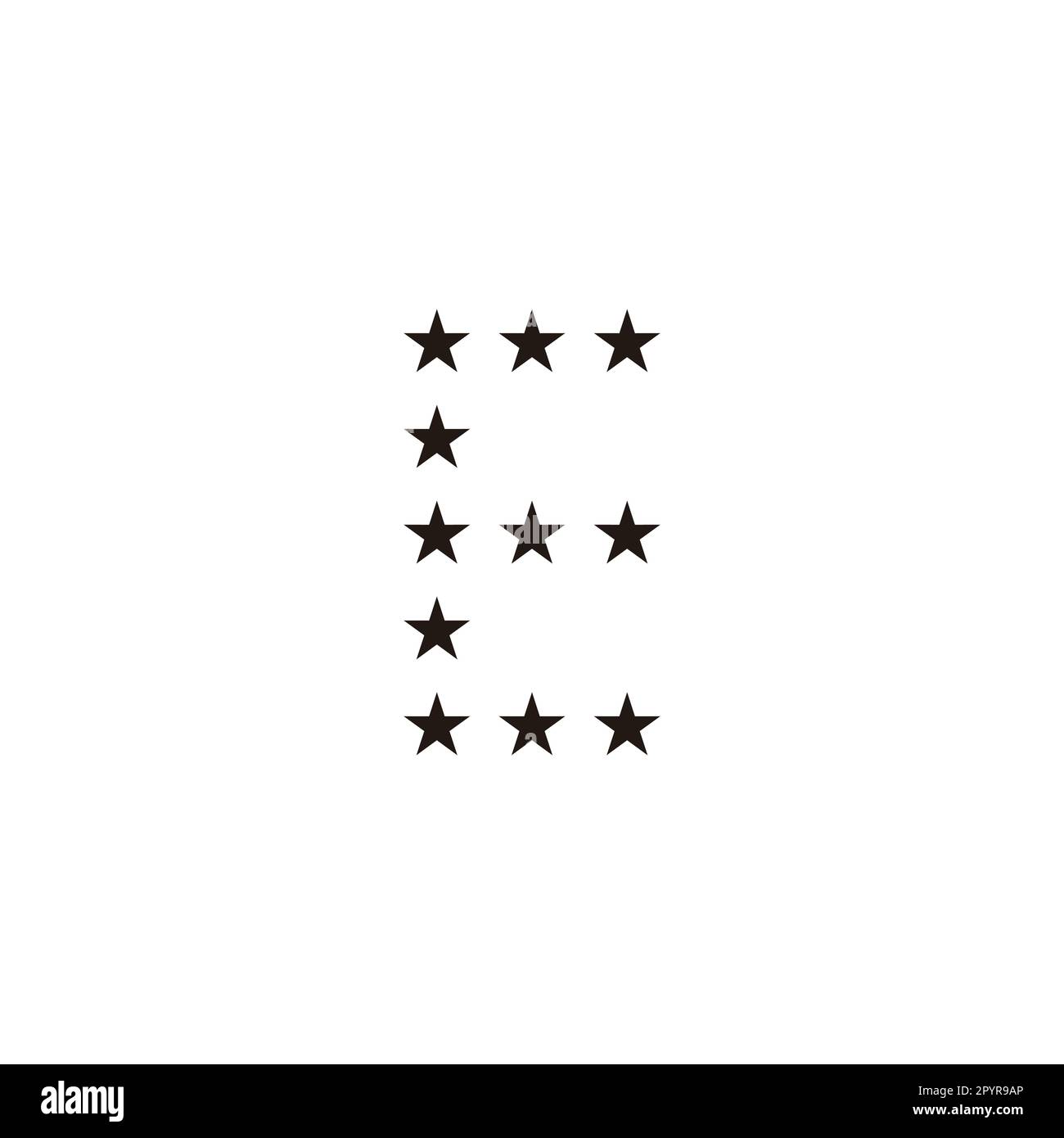 Letter E eleven stars geometric symbol simple logo vector Stock Vector ...