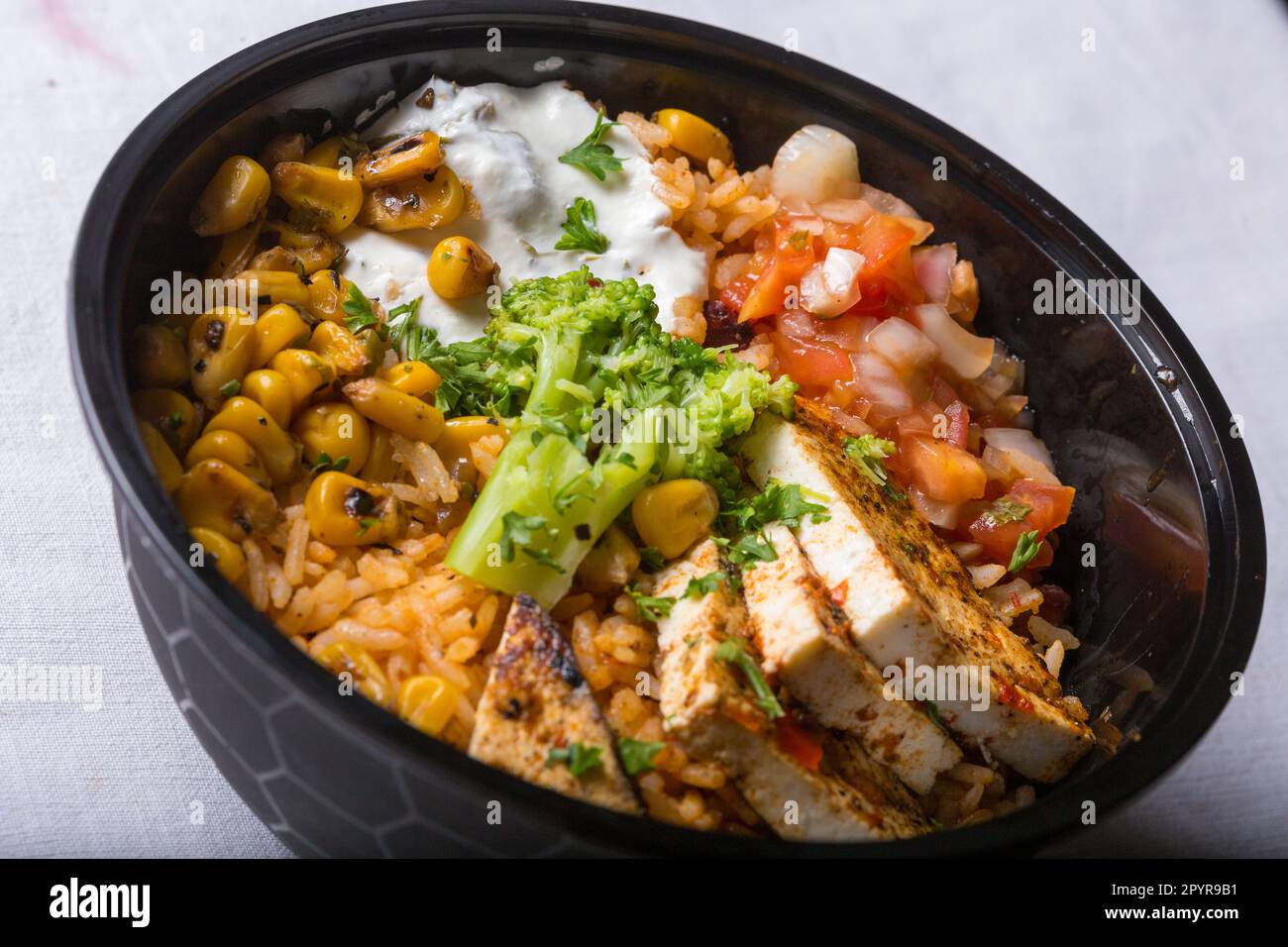 Mexican burrito Bowl Stock Photo - Alamy