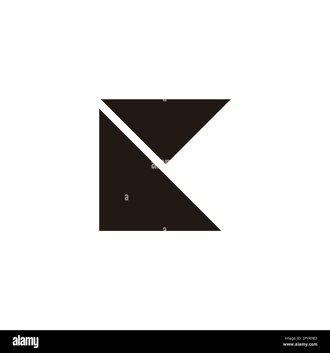 Letter K fold, triangle geometric symbol simple logo vector Stock ...