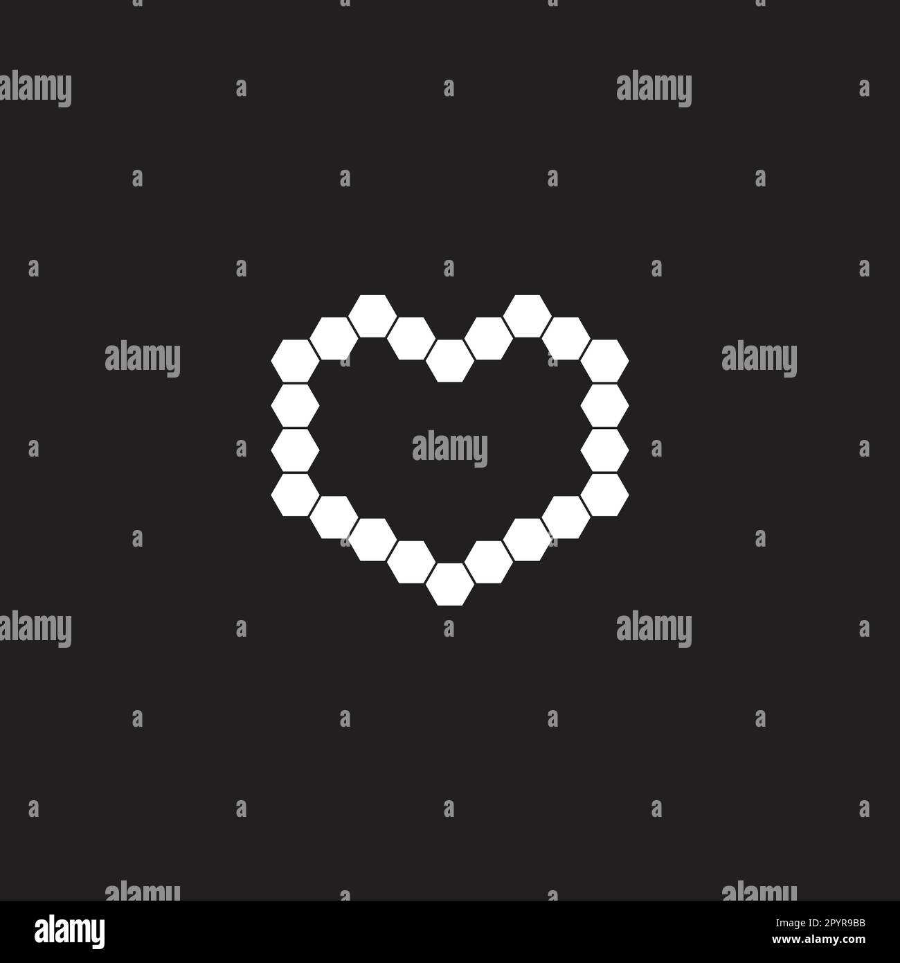 Heart, hexagons geometric symbol simple logo vector Stock Vector Image ...