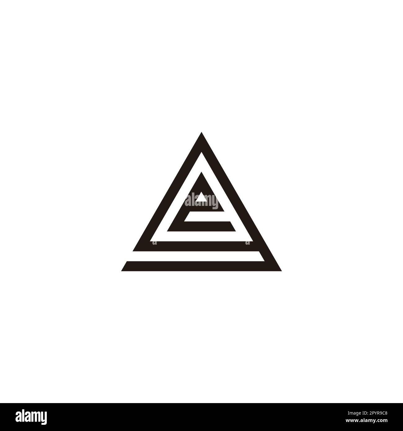 Letter e in g, triangle geometric symbol simple logo vector Stock ...