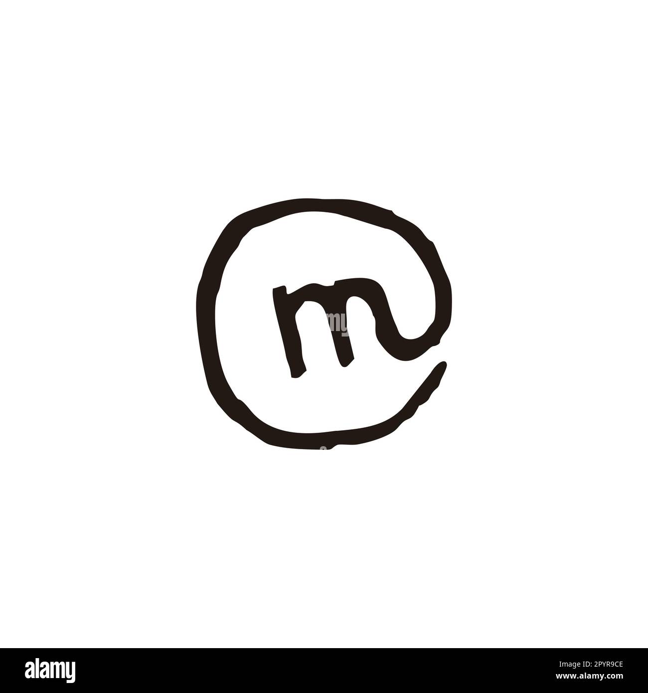 Letter m circle, illustration geometric symbol simple logo vector Stock ...