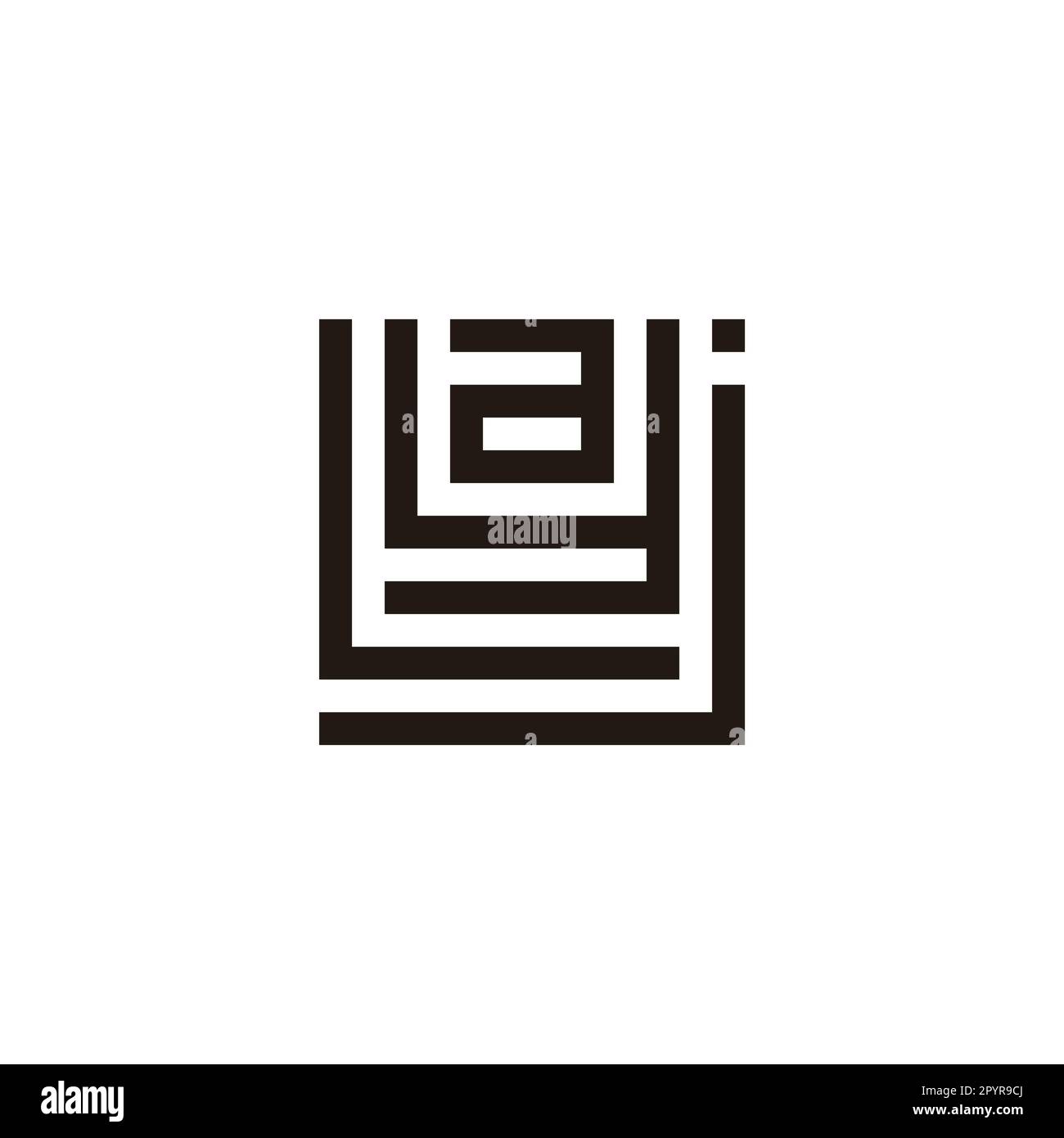Letter j, L, y and a square geometric symbol simple logo vector Stock ...