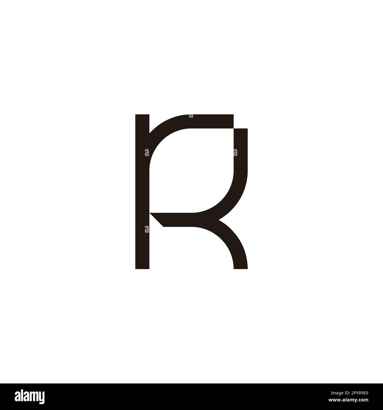 Letter rR curve geometric symbol simple logo vector Stock Vector Image ...