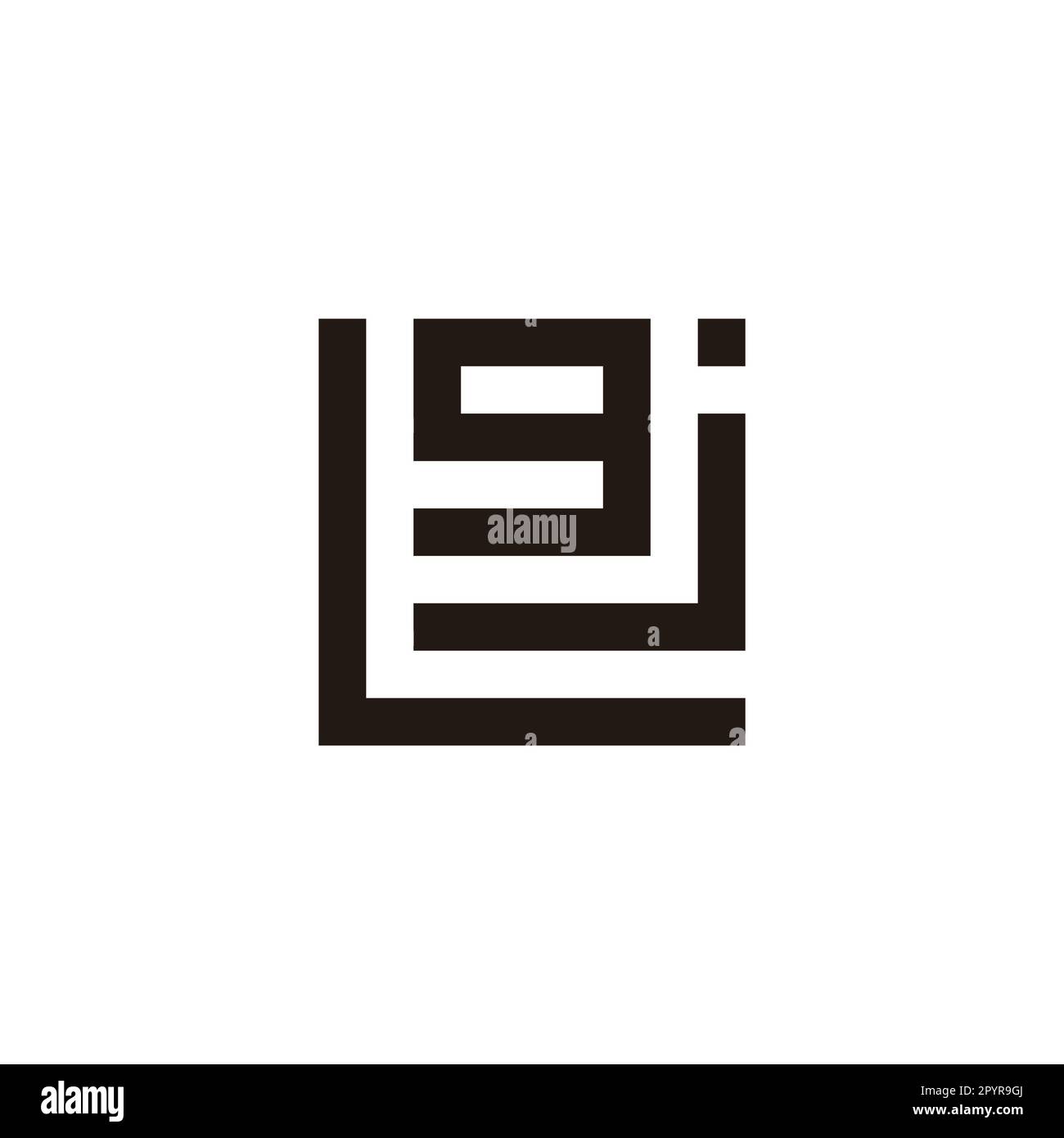 Letter g, j and L square geometric symbol simple logo vector Stock ...