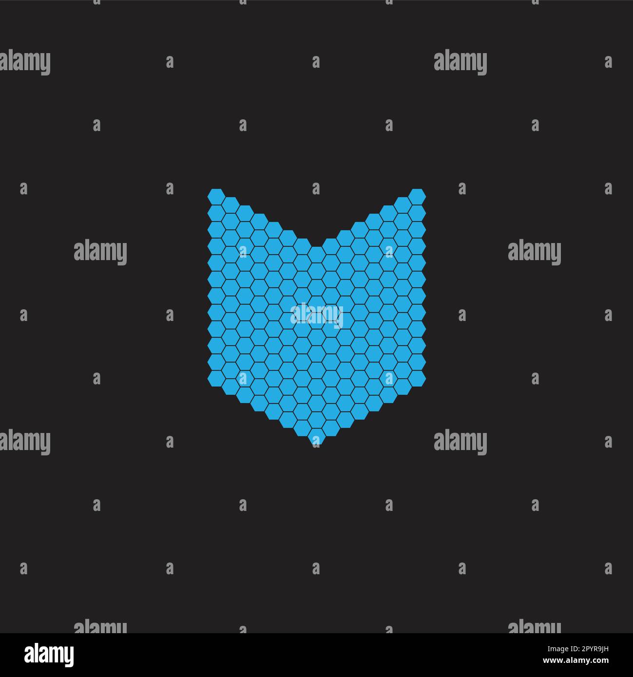 Shield, hexagons, technology geometric symbol simple logo vector Stock ...