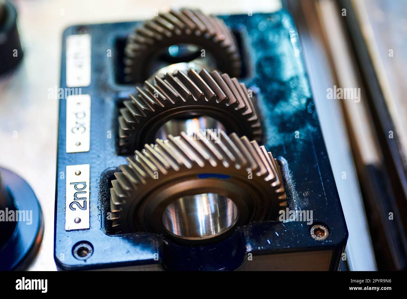 Gears set of car gearbox for different speed transmission Stock Photo ...