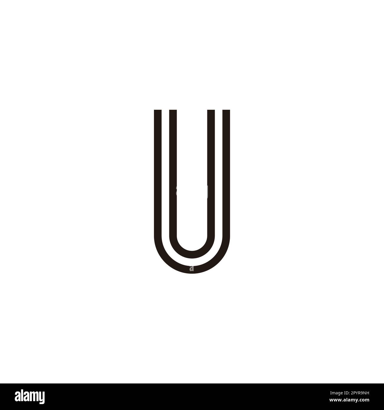Letter U lines, curve geometric symbol simple logo vector Stock Vector ...