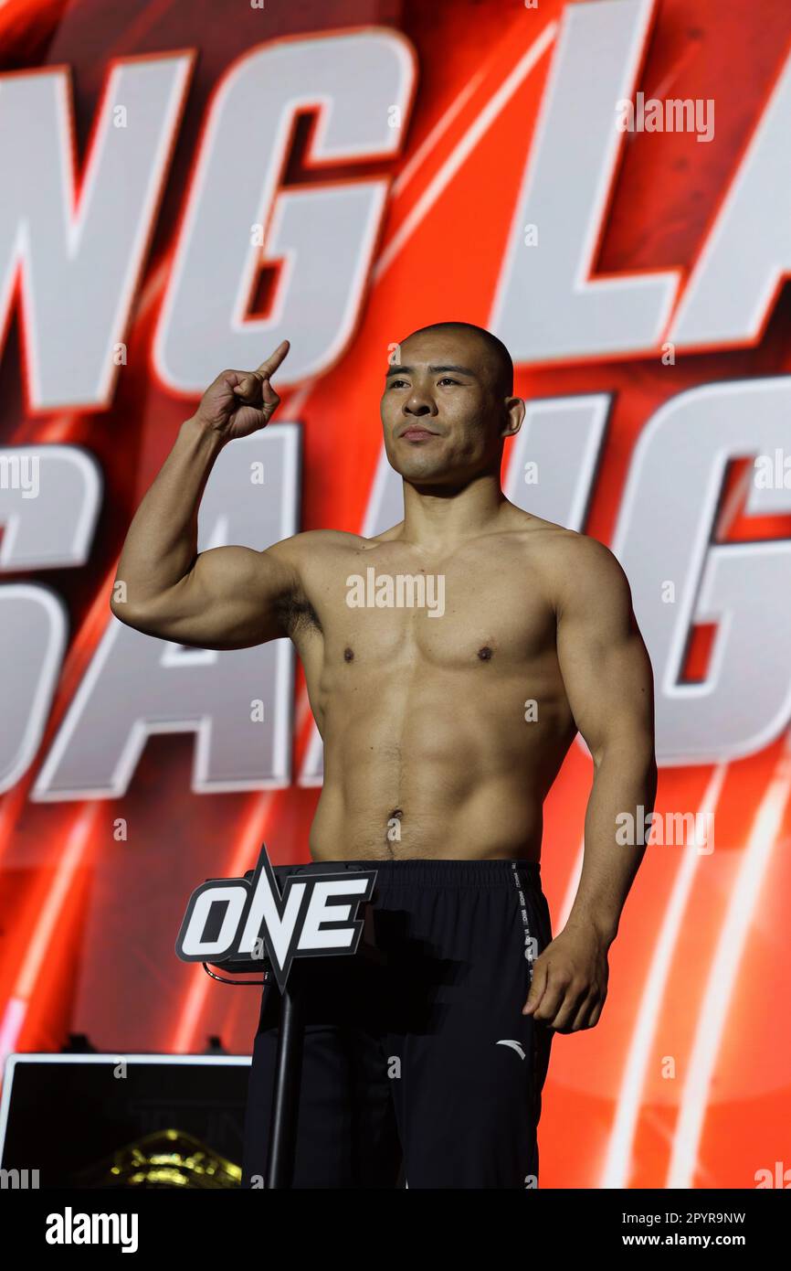 DENVER, COLORADO - MAY 4: Fan Rong weighs in at the ONE Championship ...