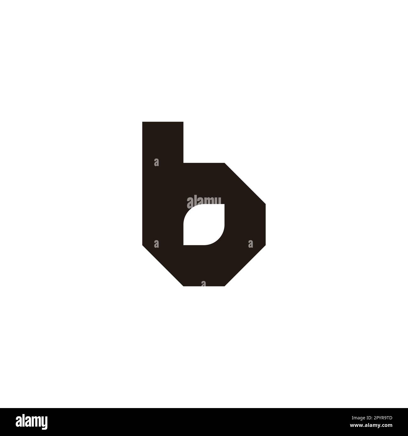 Letter b leaf, square geometric symbol simple logo vector Stock Vector ...