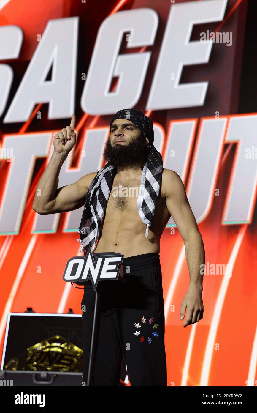 DENVER, COLORADO - MAY 4: Ahmed Mujtaba weighs in at the ONE ...