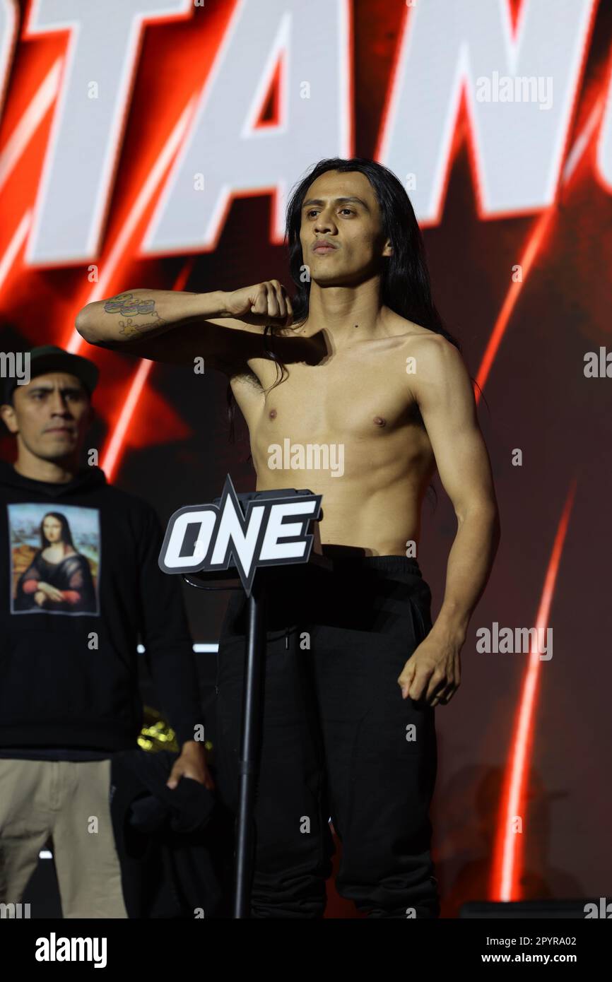 DENVER, COLORADO - MAY 4: Edgar Tabares weighs in at the ONE ...