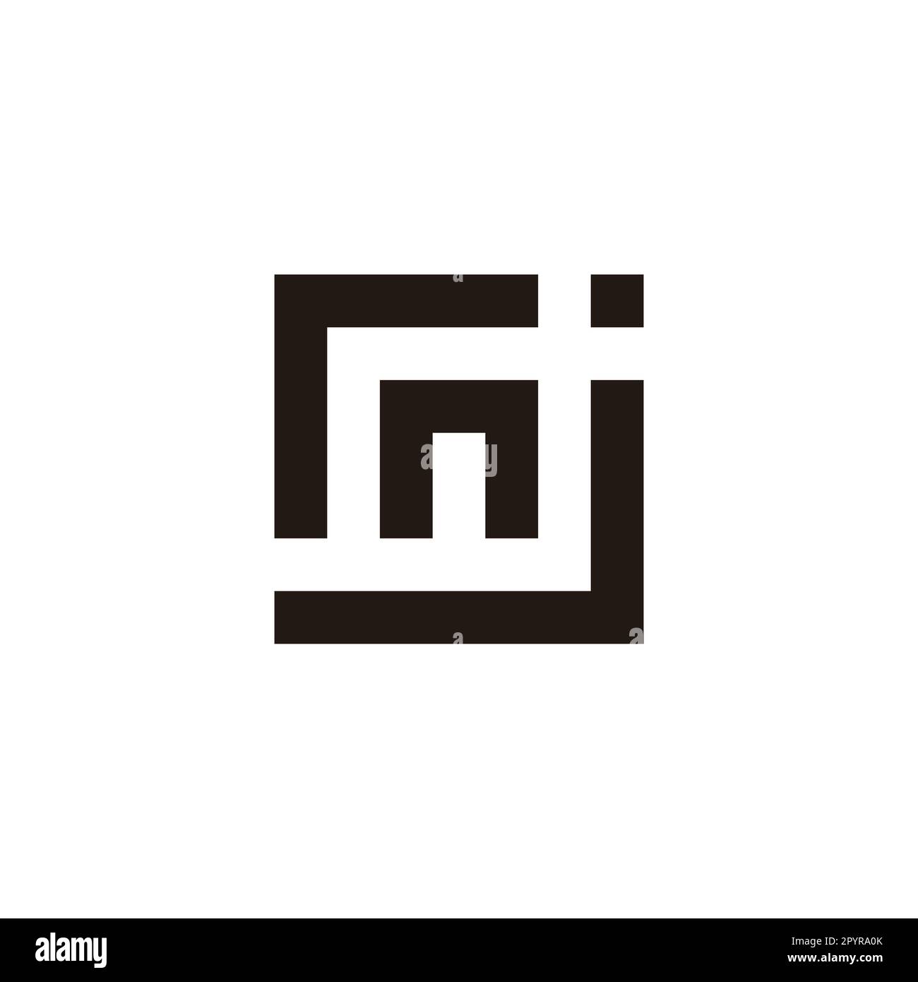 Letter r, n and j square geometric symbol simple logo vector Stock ...