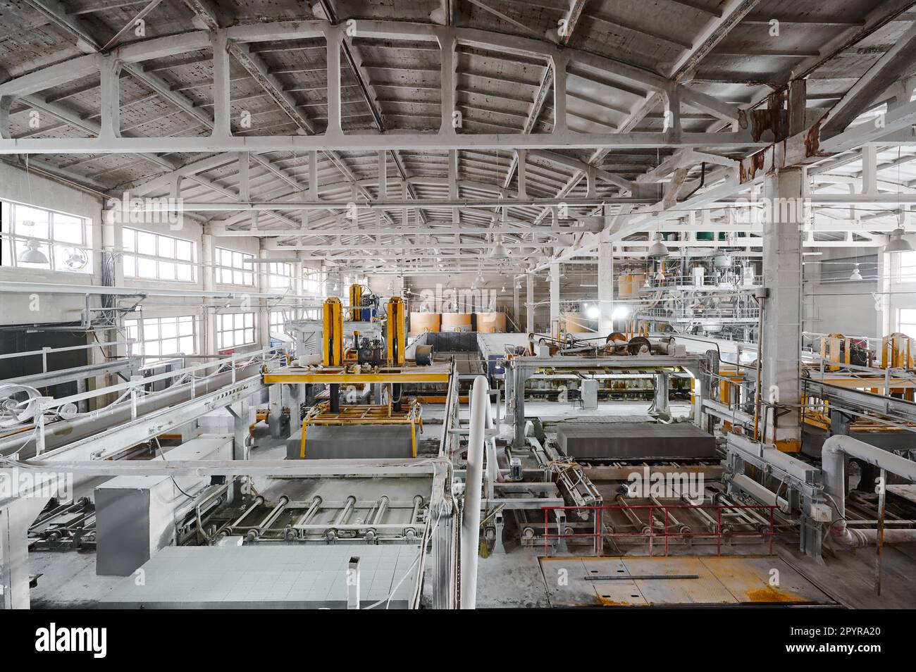 Factory for production of gas silica blocks and equipment Stock Photo ...