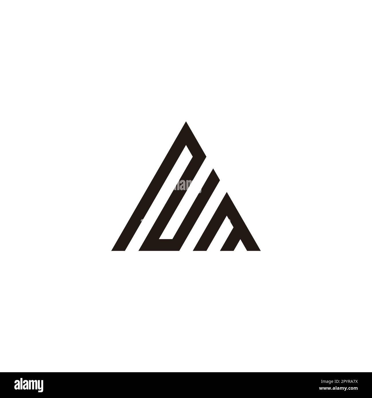 Letter Nm mountain, triangle geometric symbol simple logo vector Stock ...