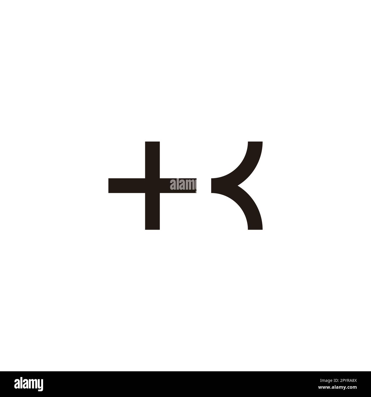 Letter K plus geometric symbol simple logo vector Stock Vector Image ...