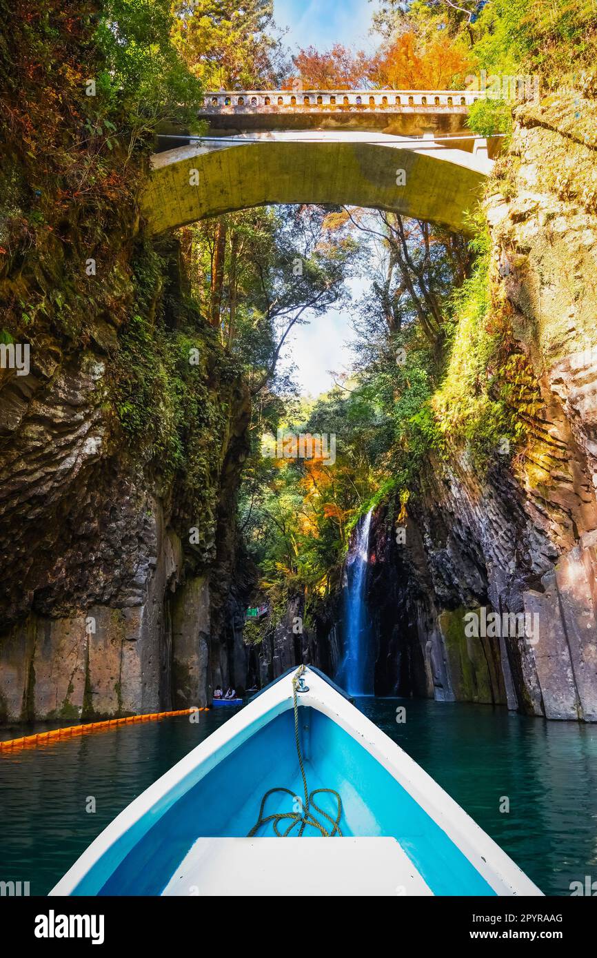 Miyazaki, Japan - Nov 24 2022: Takachiho Gorge is a narrow chasm cut ...