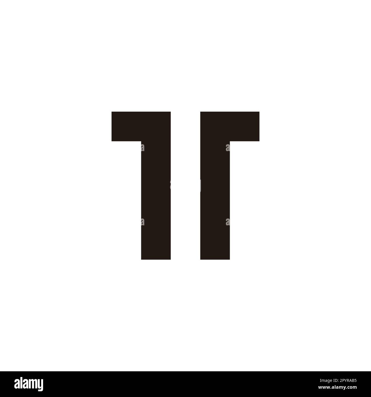 Letter r number 1, letter T geometric symbol simple logo vector Stock ...