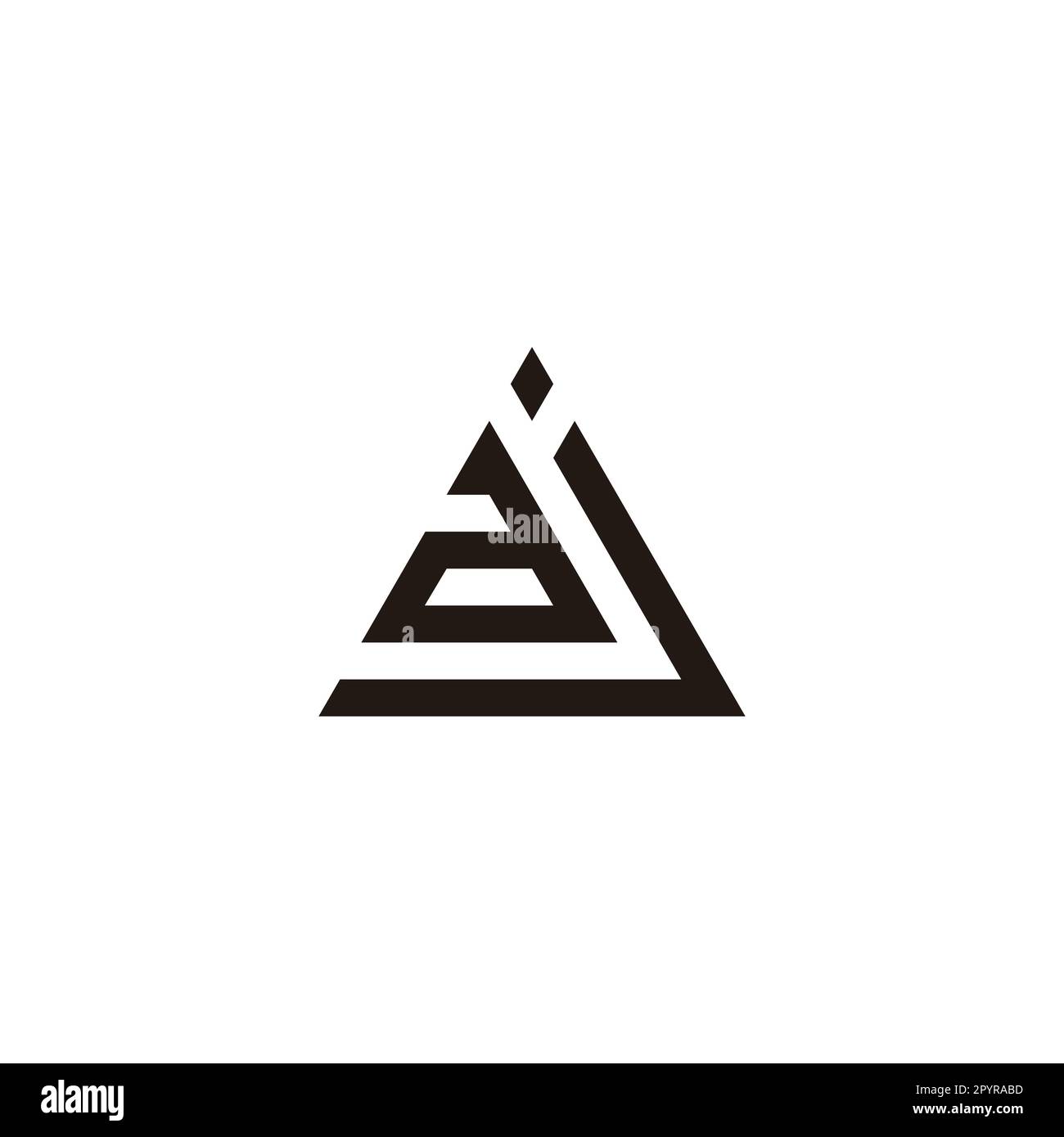 Letter a and j triangle geometric symbol simple logo vector Stock ...