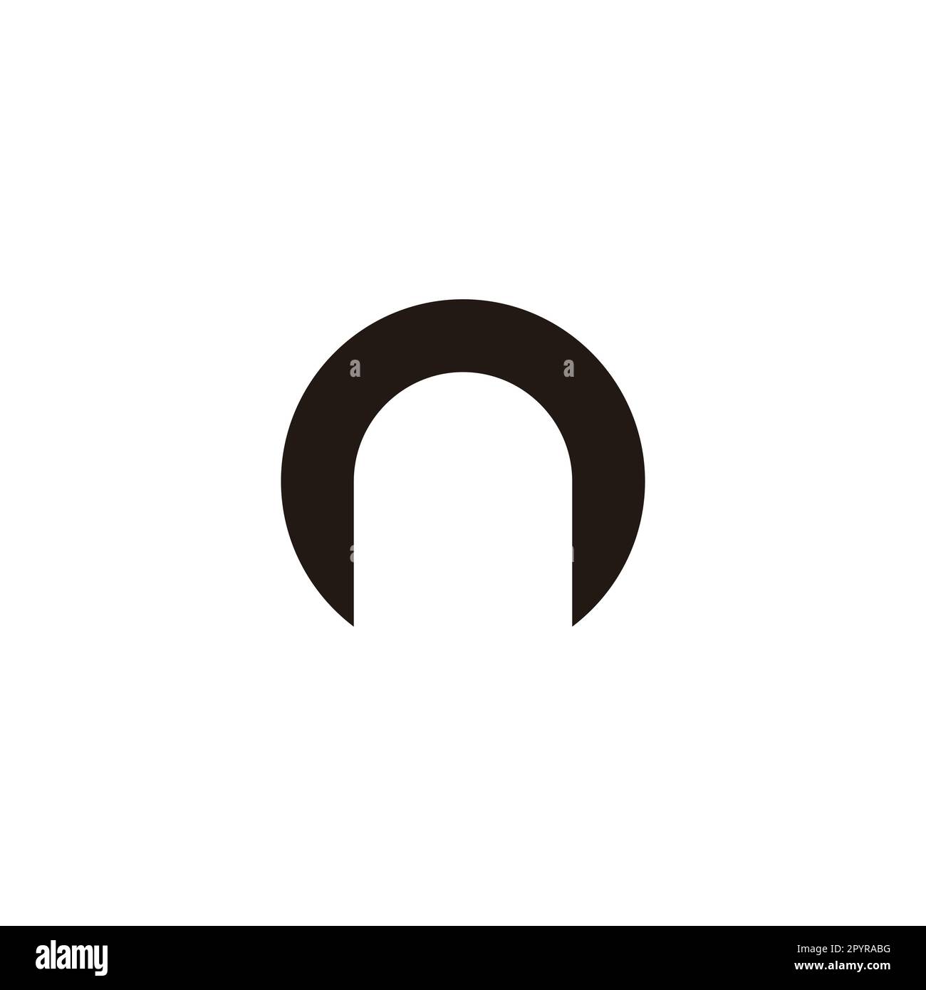Letter n curve, outline, circle geometric symbol simple logo vector ...