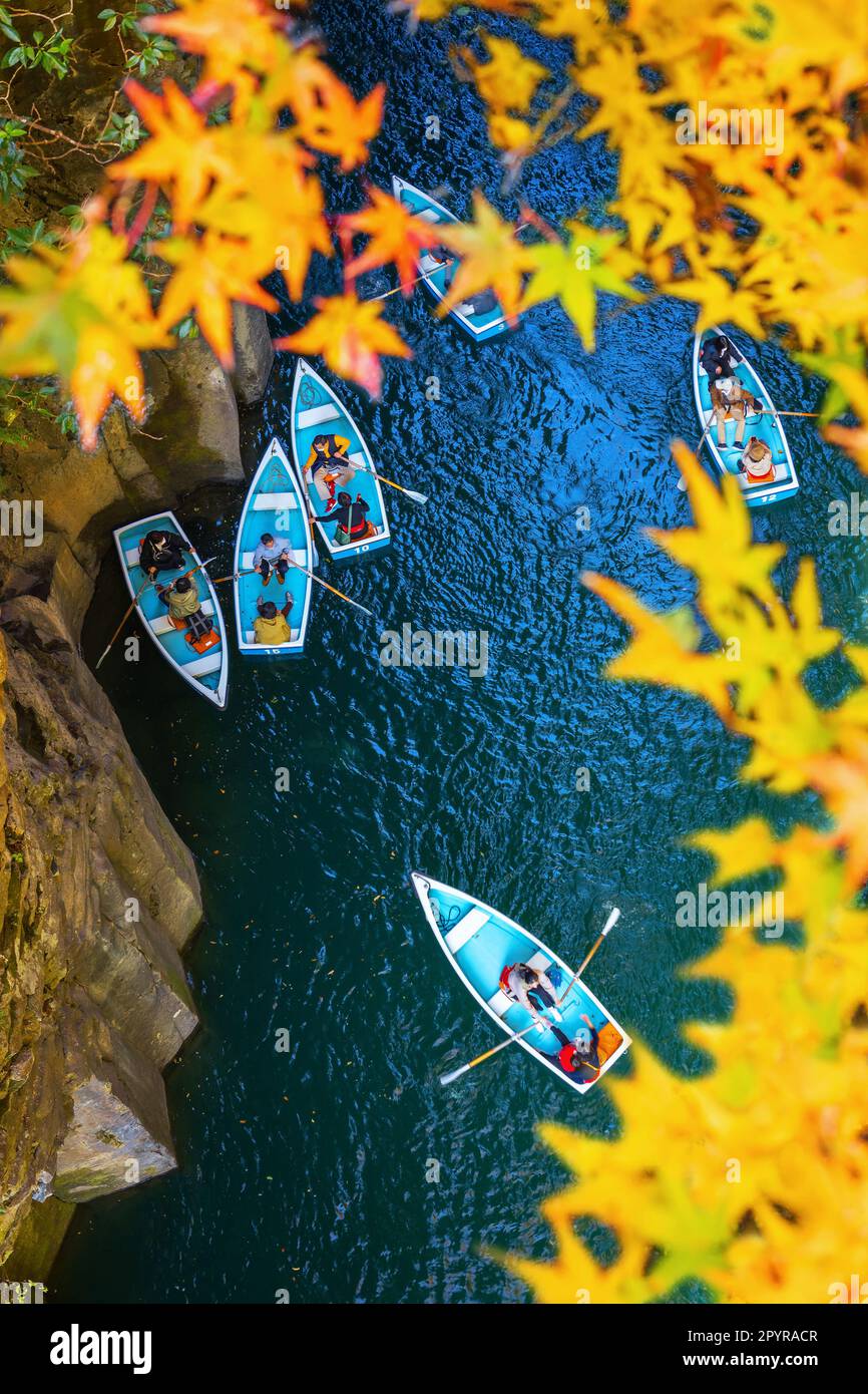 Miyazaki, Japan - Nov 24 2022: Takachiho Gorge is a narrow chasm cut ...