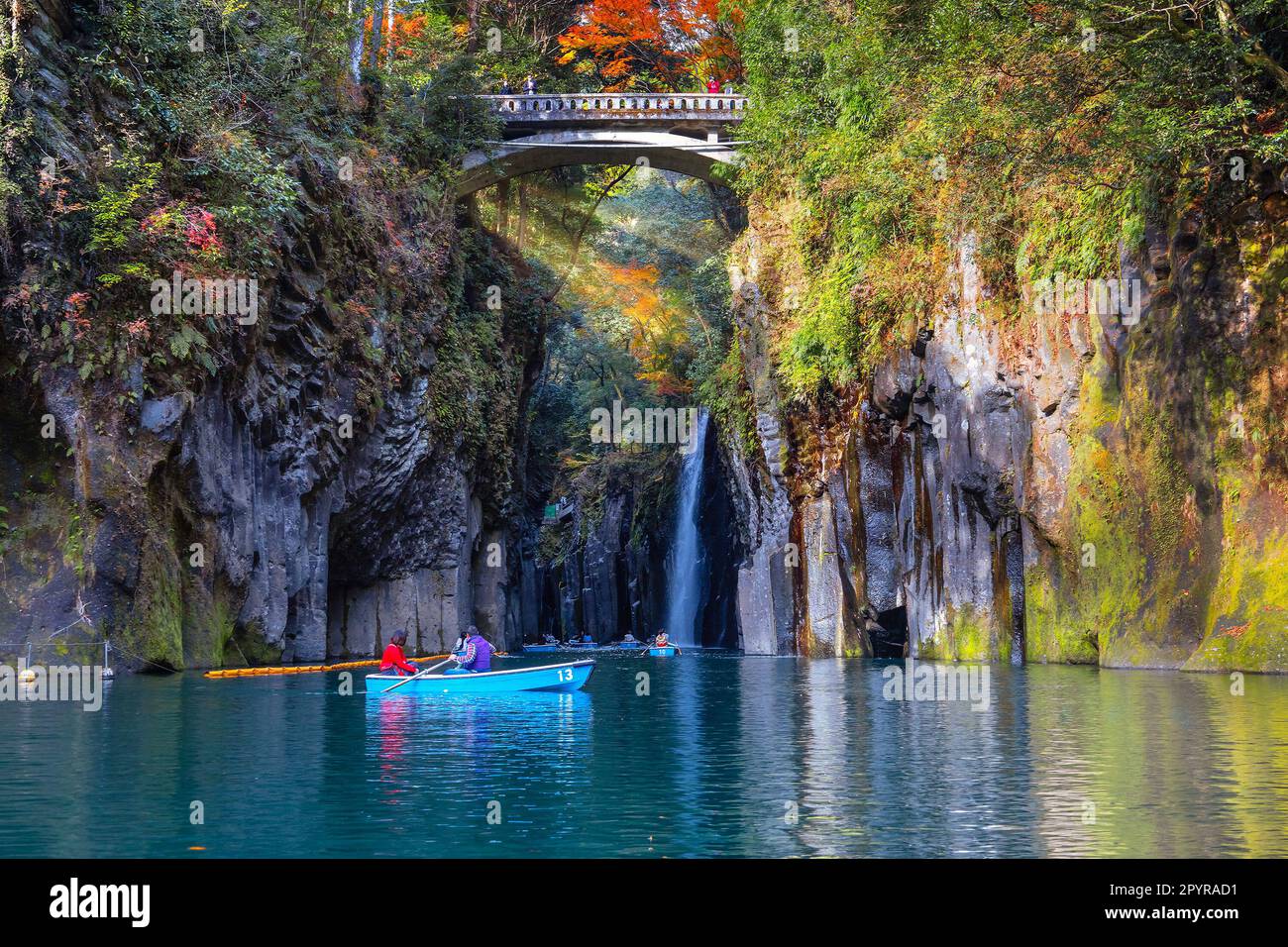 Miyazaki, Japan - Nov 24 2022: Takachiho Gorge is a narrow chasm cut ...