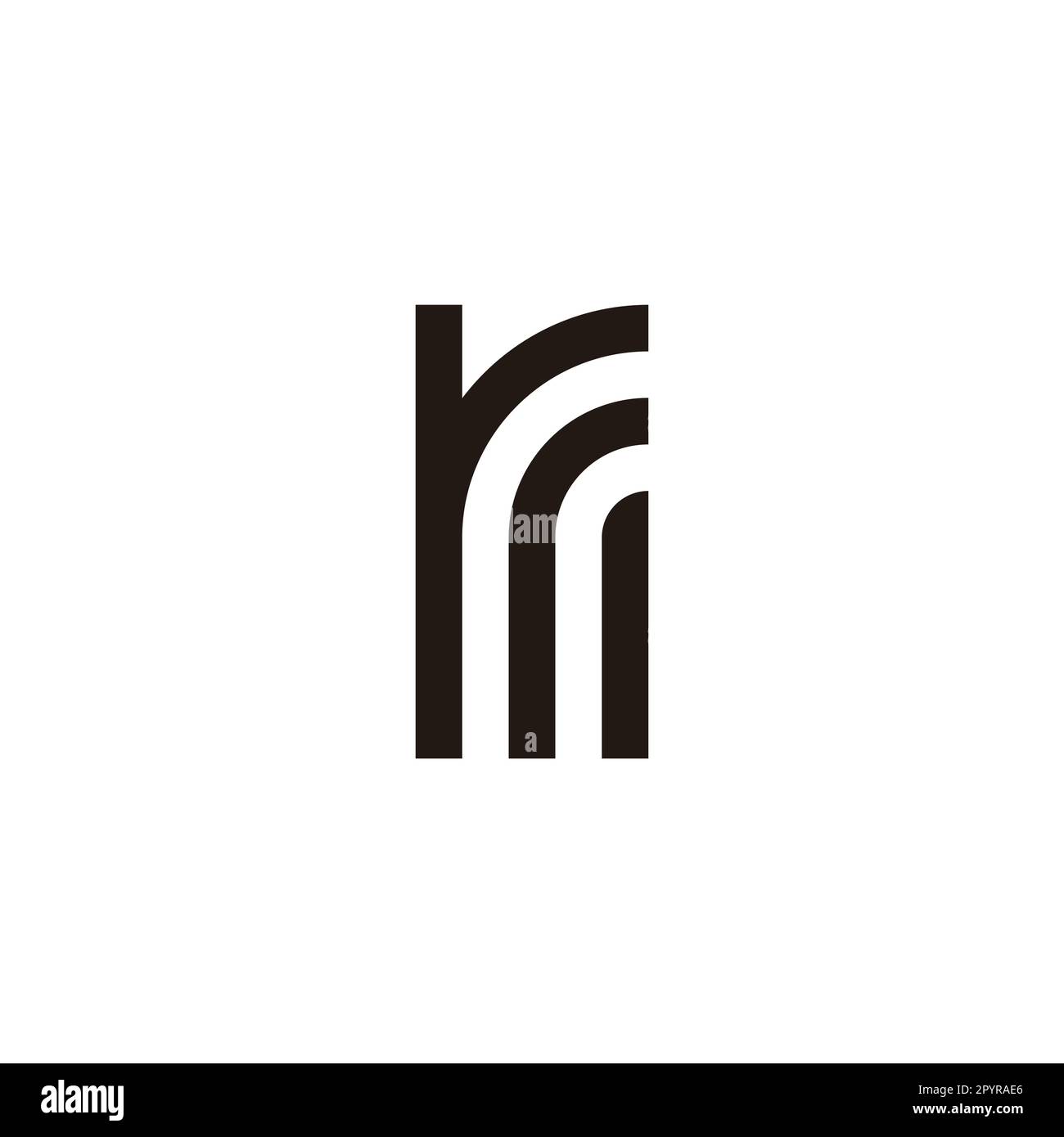 Letter r, r and m curve geometric symbol simple logo vector Stock ...