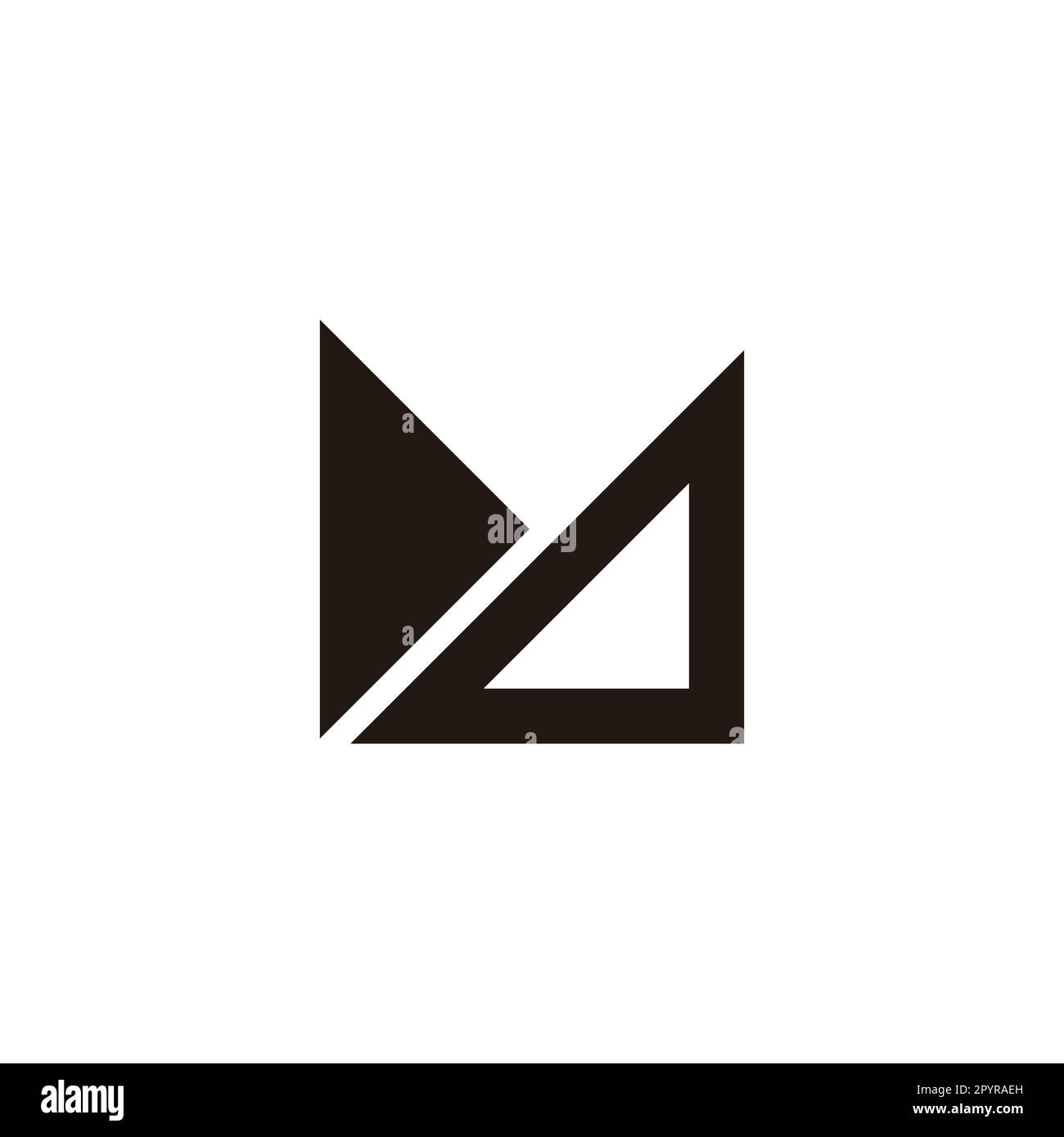 Letter MD fold, line geometric symbol simple logo vector Stock Vector ...