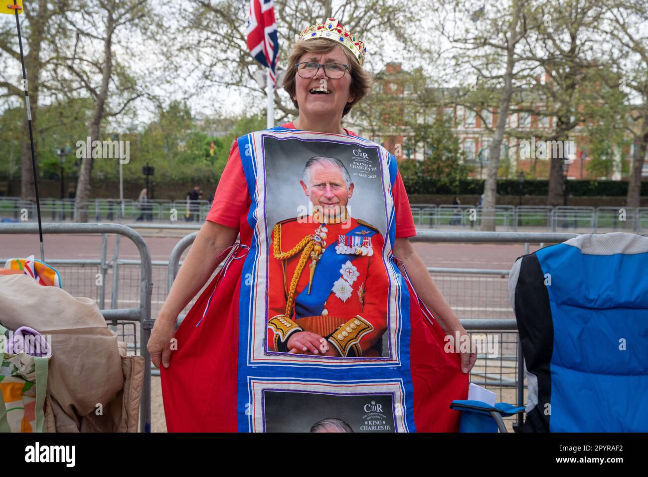 London, UK. 4th May, 2023. Royal fans camp on The Mall ahead of the ...