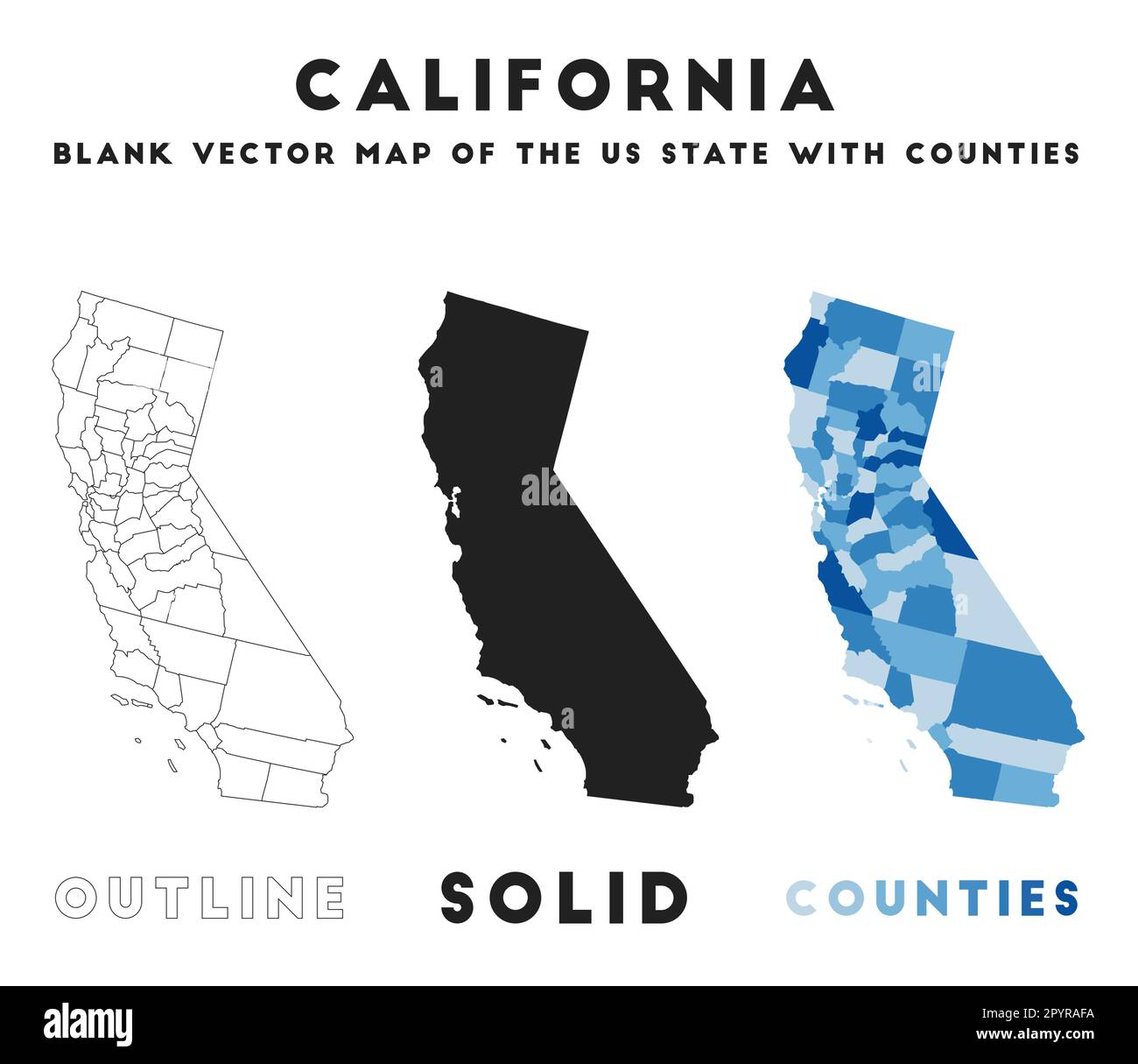 California map. Borders of California for your infographic. Vector US state shape. Vector ...