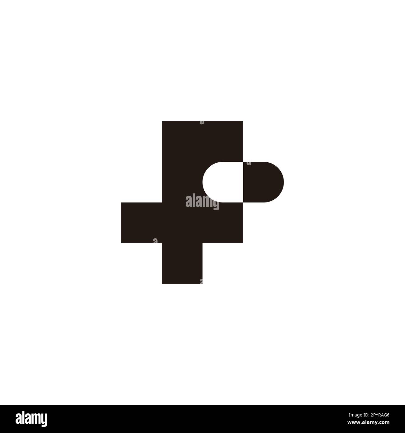 Letter f capsule, square geometric symbol simple logo vector Stock ...