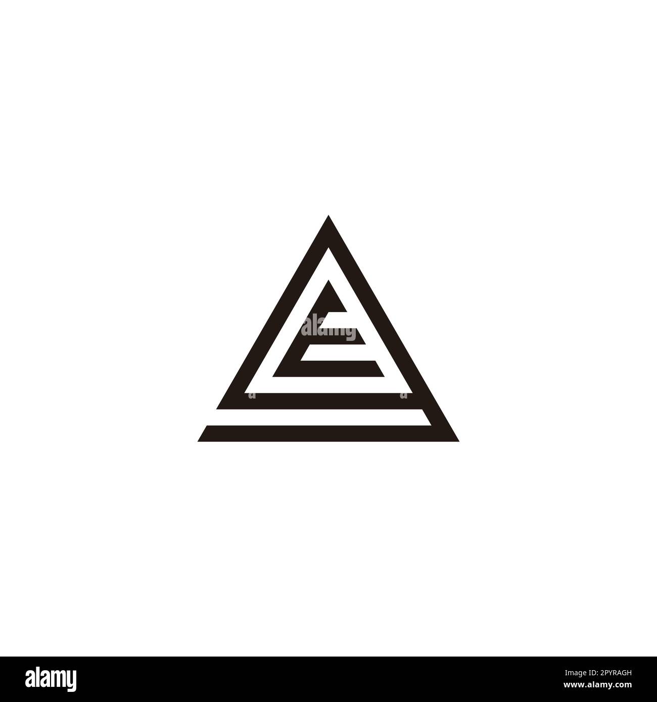 Letter E in g, triangle geometric symbol simple logo vector Stock ...