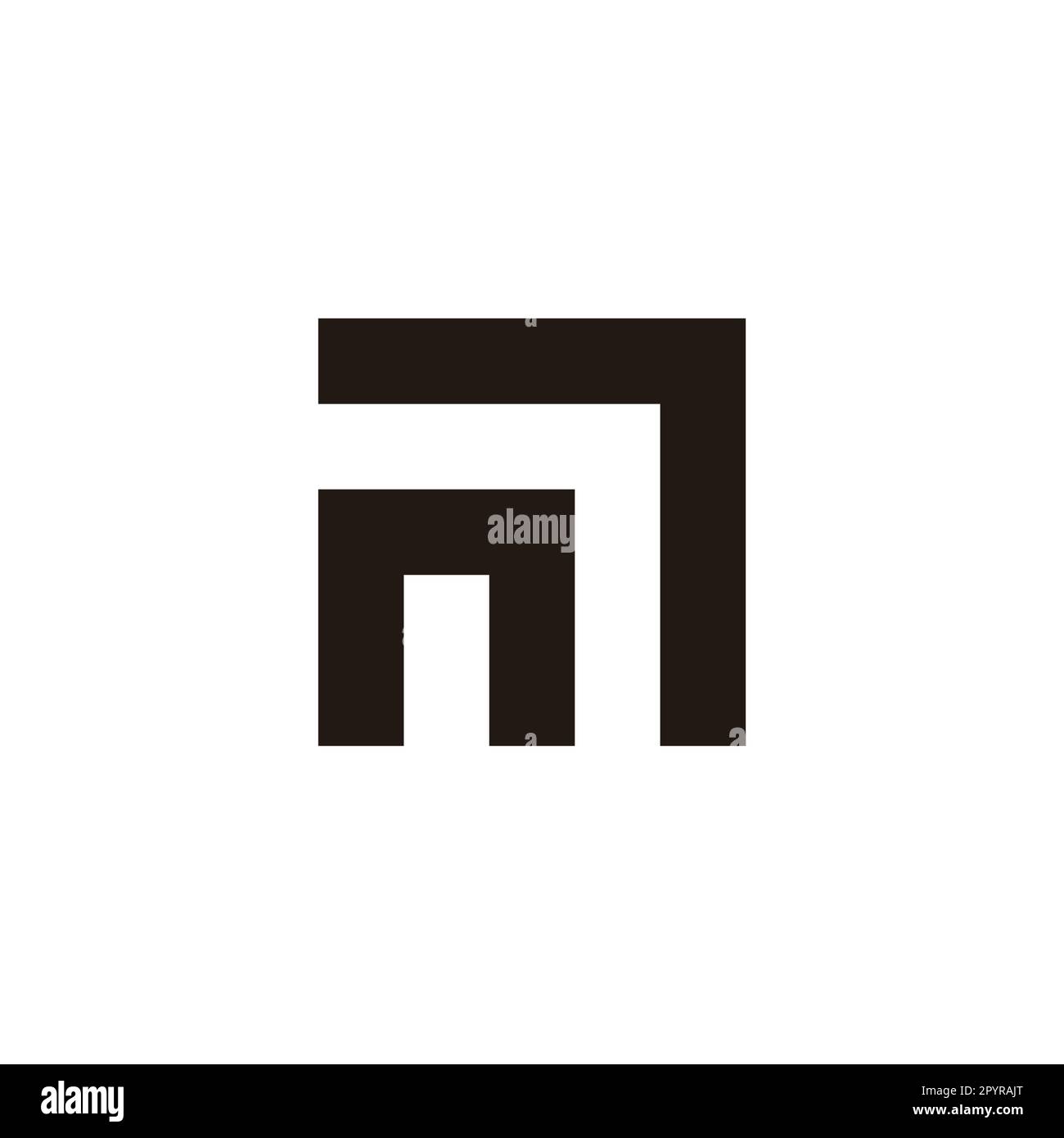 Letter n number 1 square geometric symbol simple logo vector Stock ...