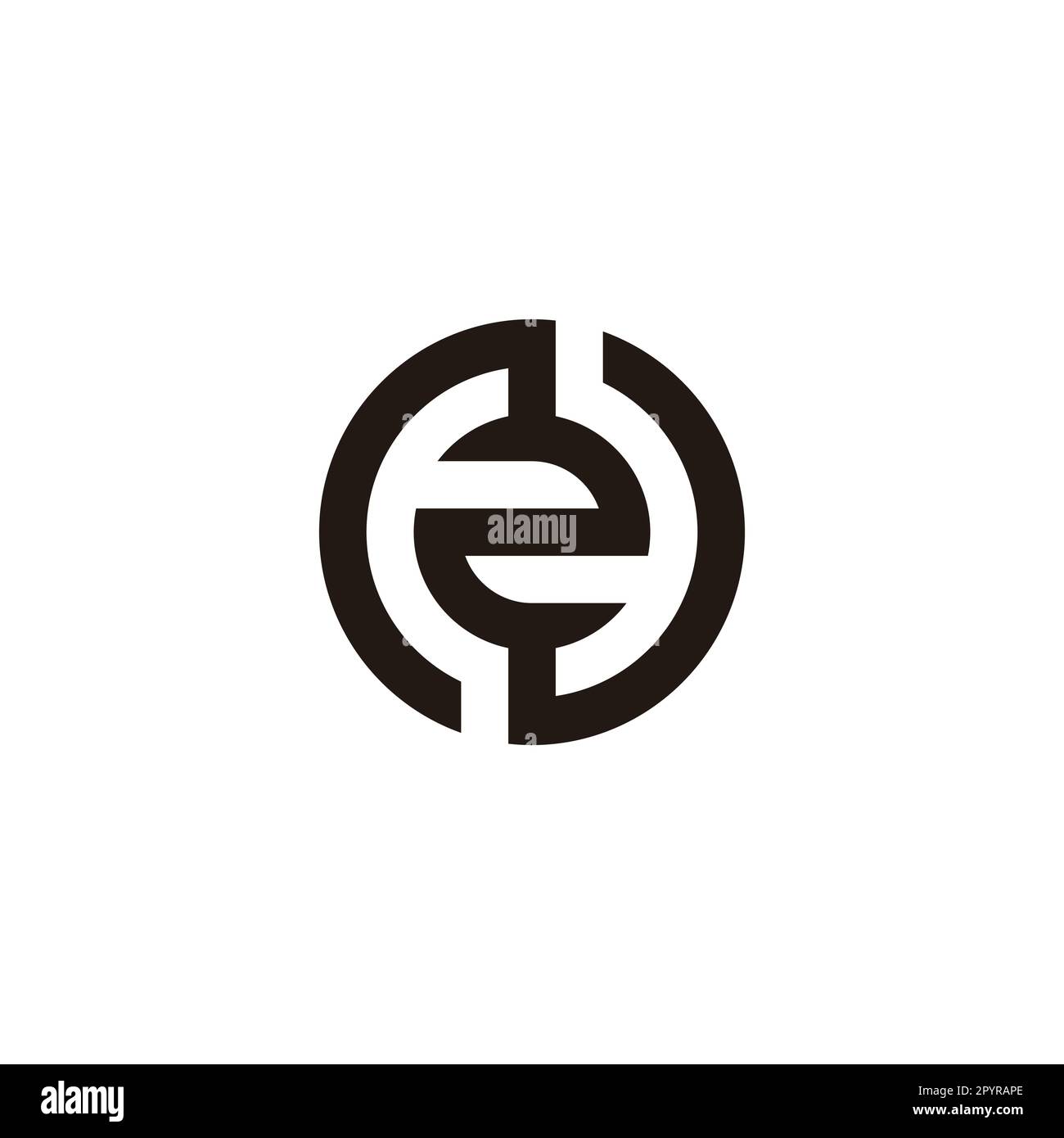 Letter N, number 2 circle geometric symbol simple logo vector Stock ...