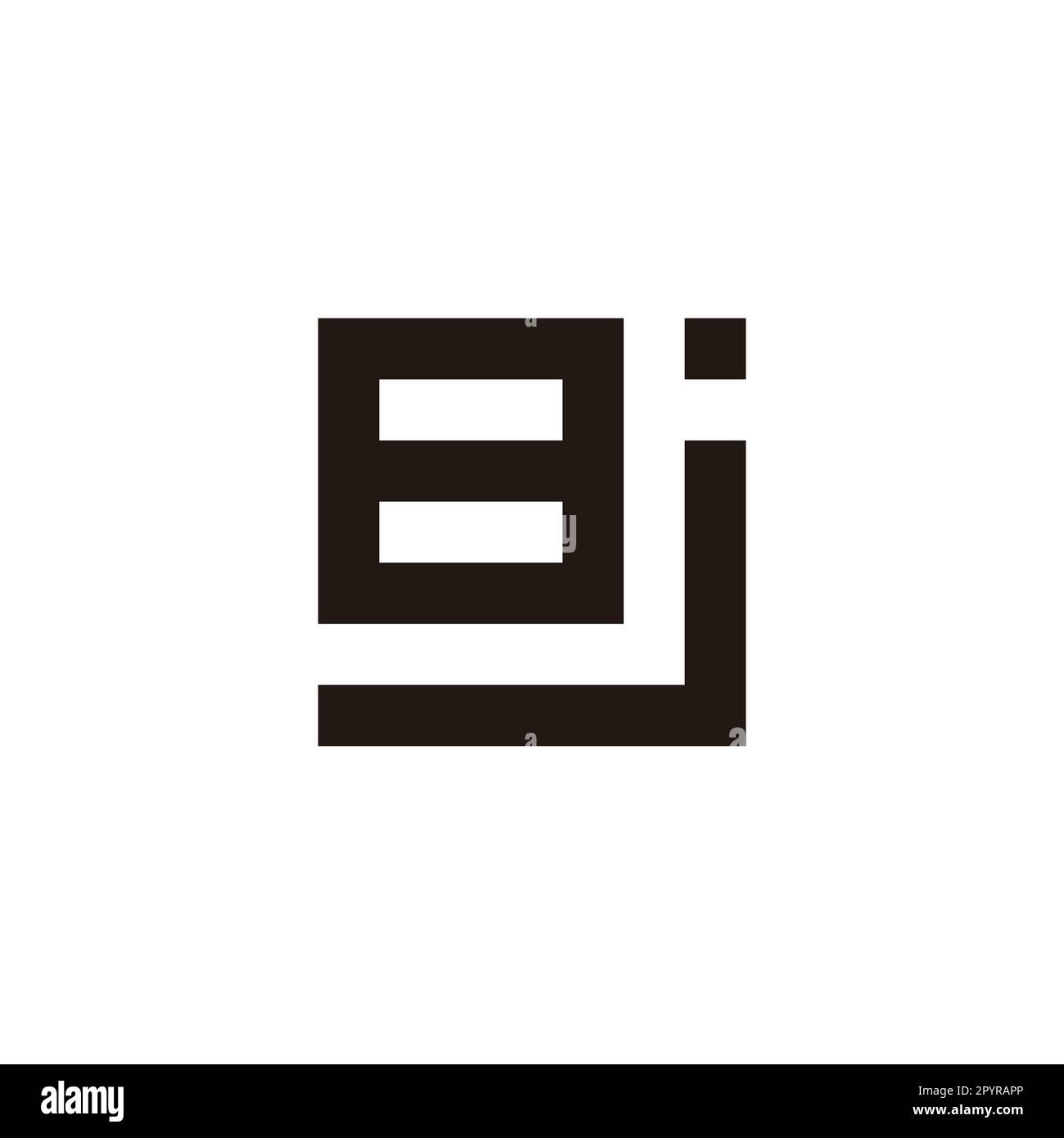 Letter j number 8 square geometric symbol simple logo vector Stock ...