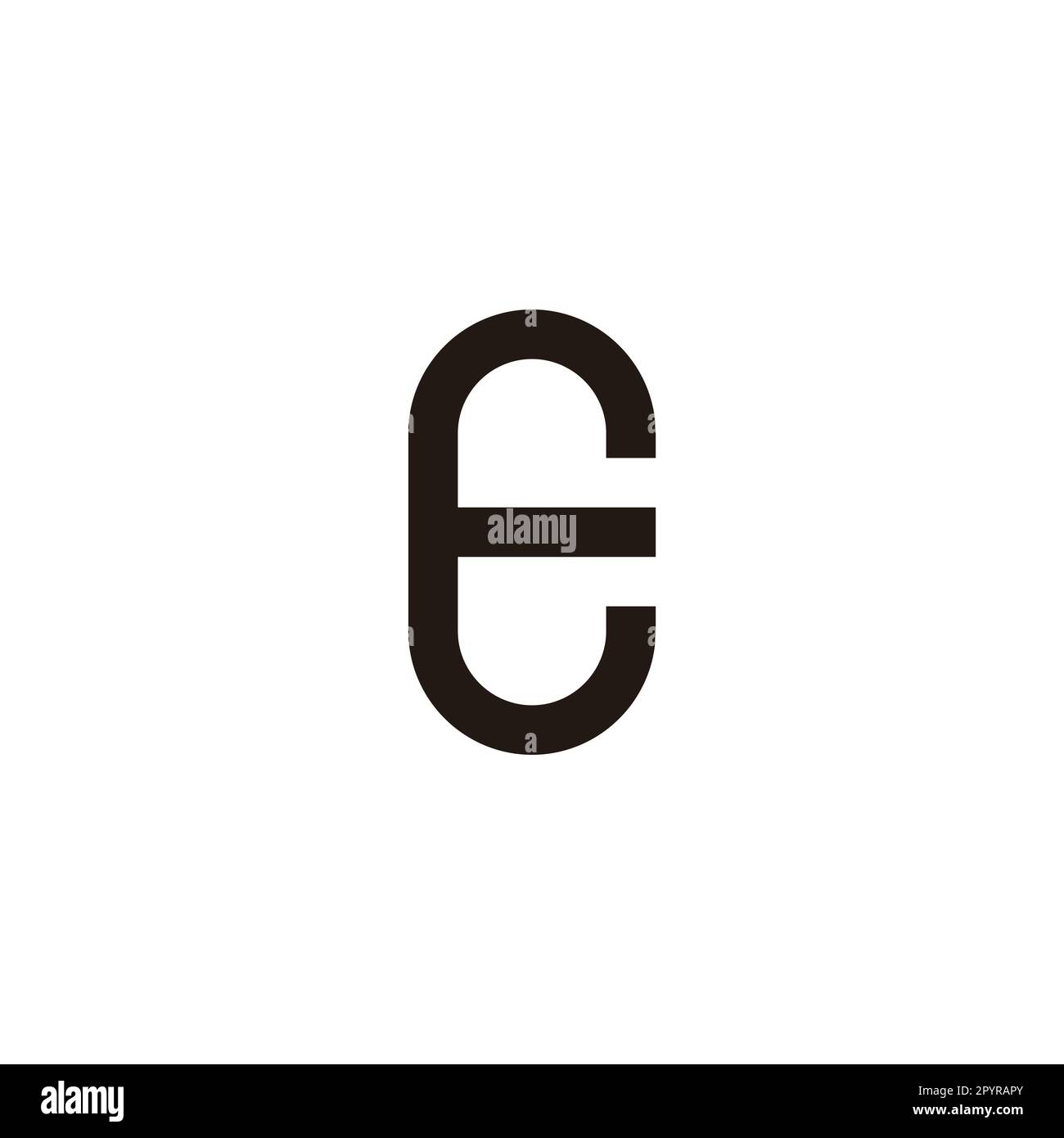 Letter E shaped capsule geometric symbol simple logo vector Stock ...