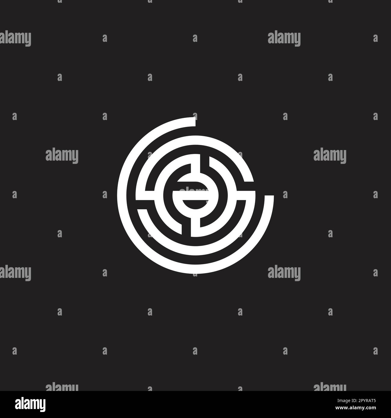 Letter G, S, N and a circle geometric symbol simple logo vector Stock ...