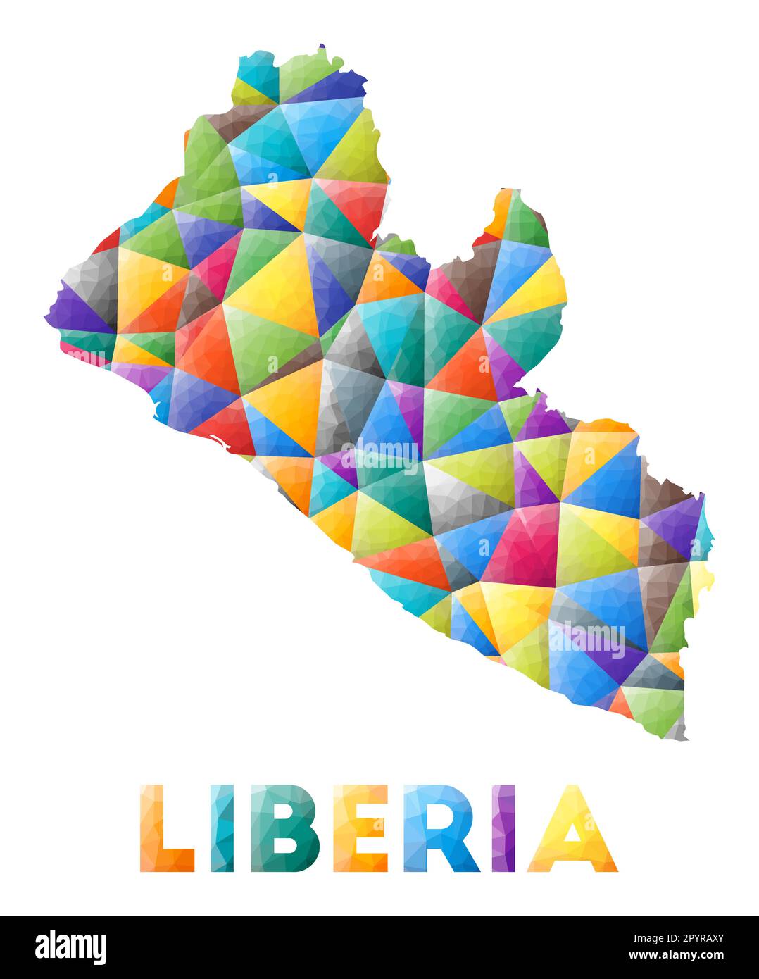 Liberia polygonal map hi-res stock photography and images - Alamy